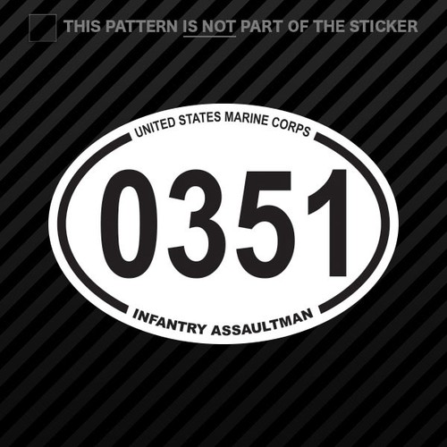 United States Marine Corps MOS 0351 Infantry Assaultman Oval Sticker ...