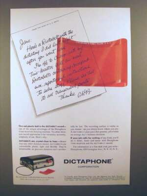 1956 Dictaphone Time-Master Dictating Machine Ad - Red Belt | eBay