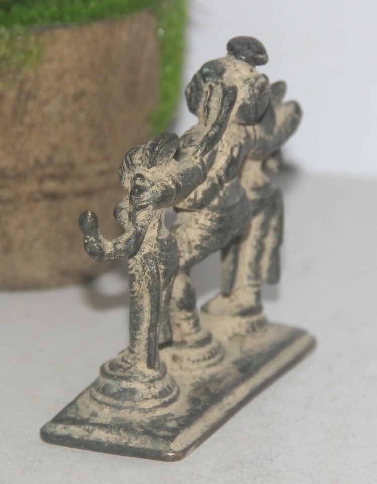 Vintage Brass Dancing Statue Heaven Lord Kamdev With Rati & Urvashi ...