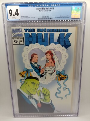 Marvel Comics The Incredible Hulk #418 1994 CGC 9.4 1st Talos Classic ...