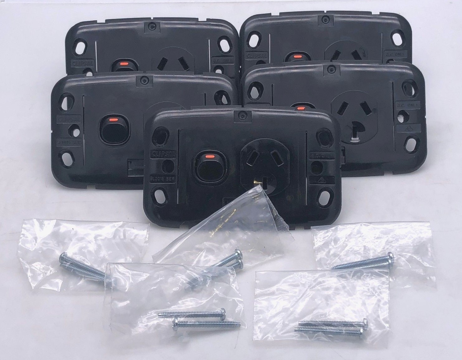 Clipsal SL2015 Single Switch Socket Outlet 10A 250V 30M BLACK NO Cover ...