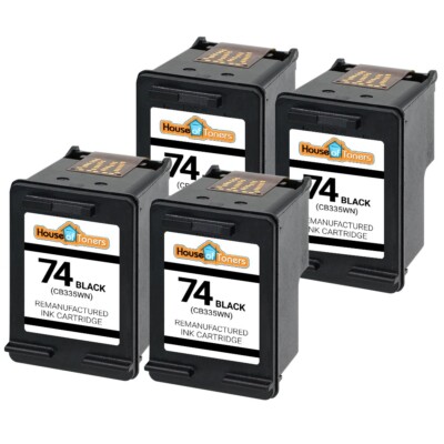 4-pk for HP 74 Black Ink for Deskjet D4260 D4263 D4268 D4280 D4360 ...
