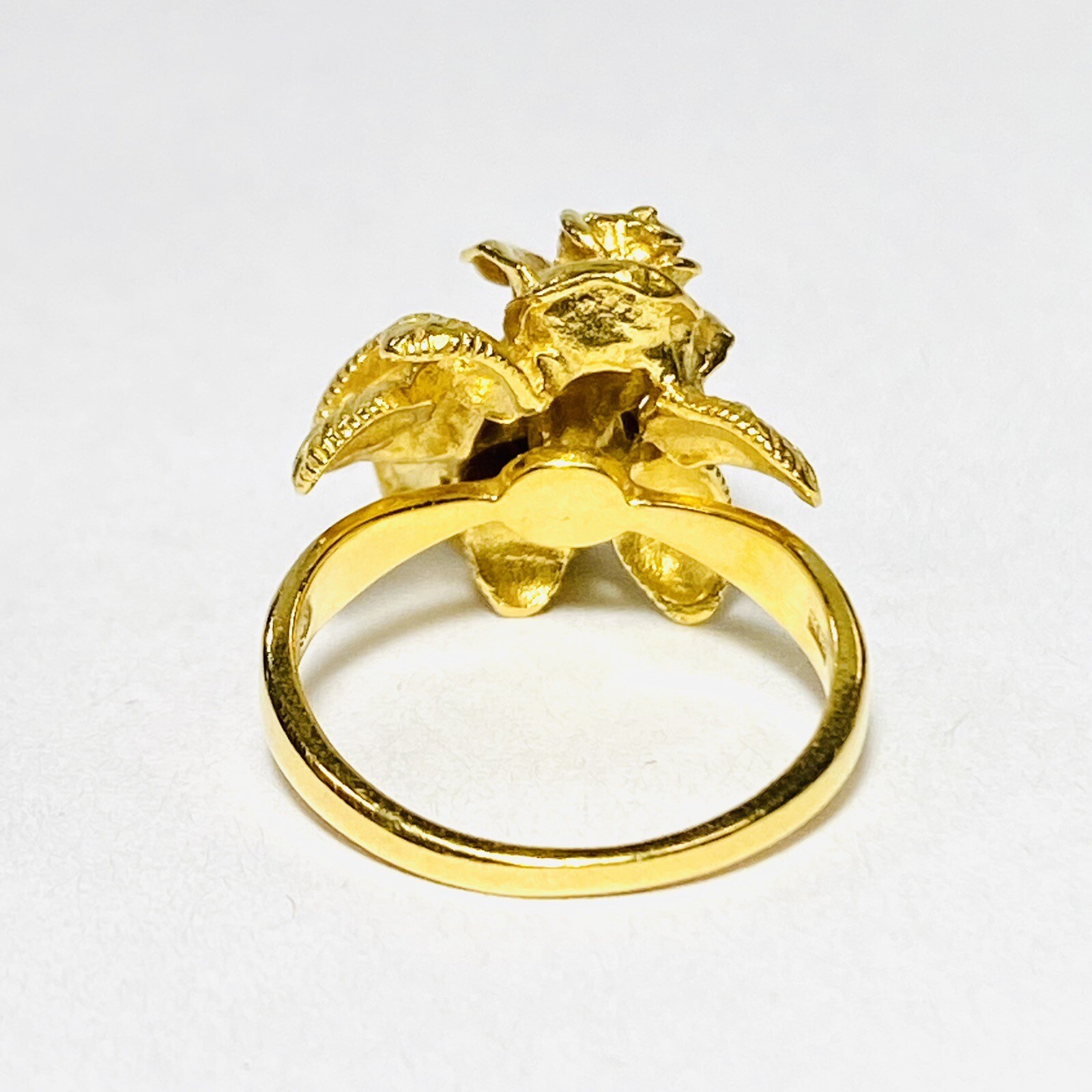 18K Yellow Gold Double Rose Flower Size 6 Ring 7.8g | eBay