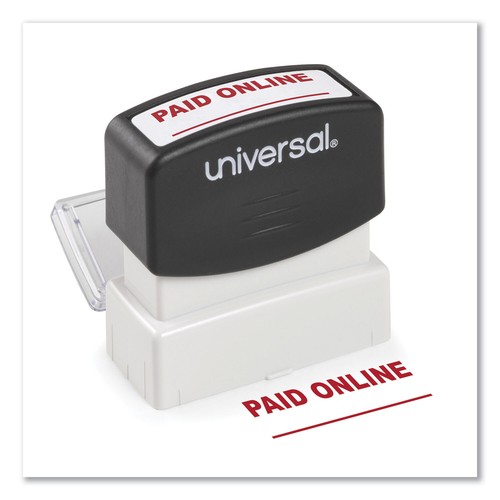 Universal Message Stamp, PAID ONLINE, Pre-Inked One-Color, Red | eBay