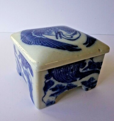 Antique Ming Blue and White Chinese Ink Box | eBay