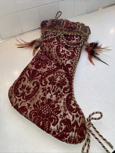 Serendipity Victorian Large Red Gold Tapestry Christmas Stocking ...