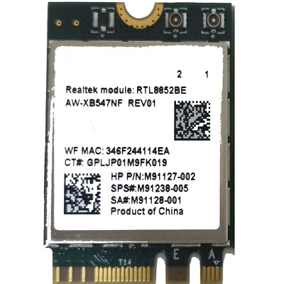 HP M91127-002 M91238-005 M91128-001 Realtek RTL8852BE Wireless card | eBay