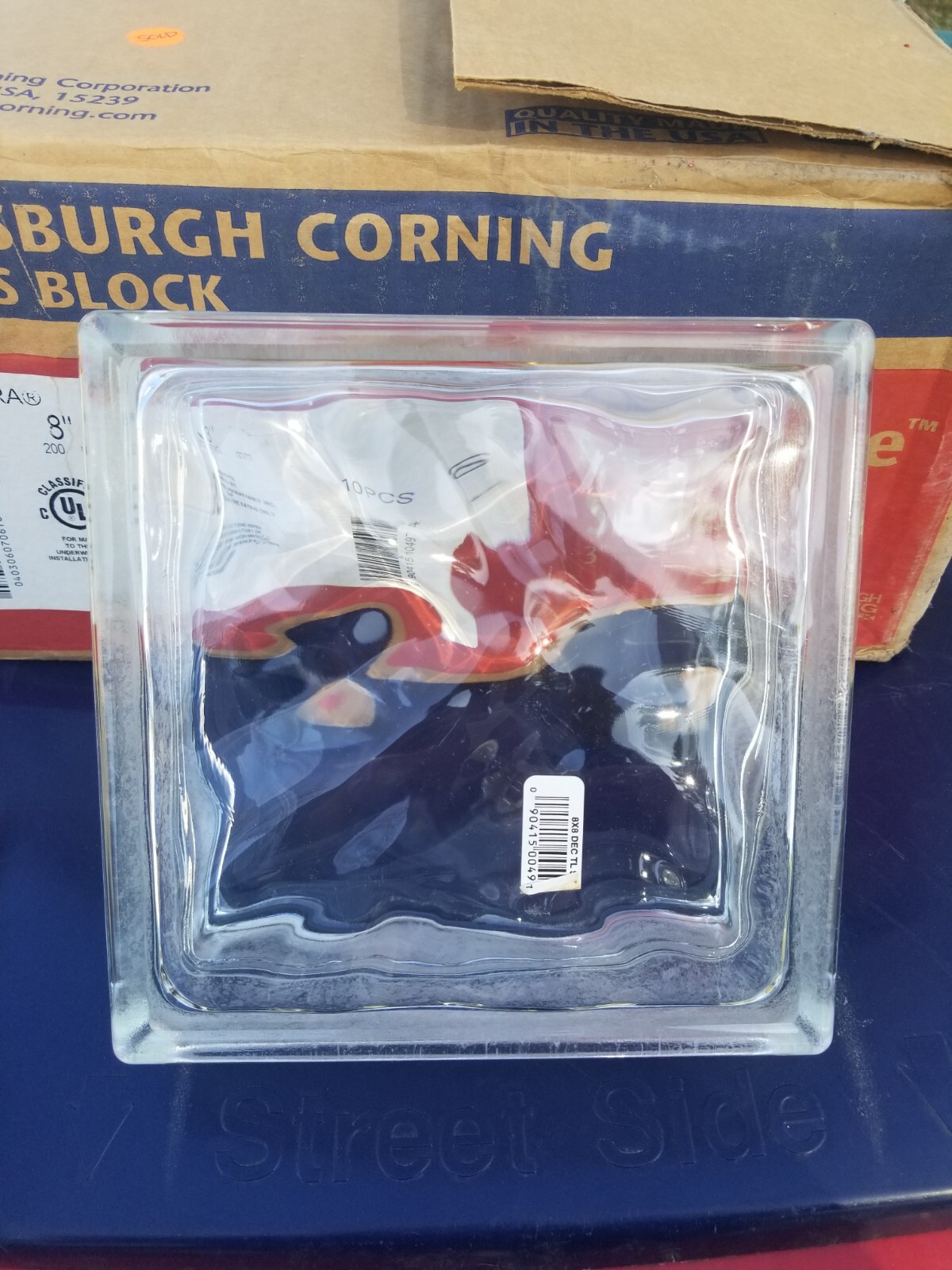 Pittsburgh Corning Glass Block 1-8x8x3 Thin Line Decora Retired USA ...