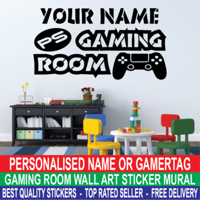 Personalised Gaming Room Zone Gamertag Name Wall Art Decals Stickers ...
