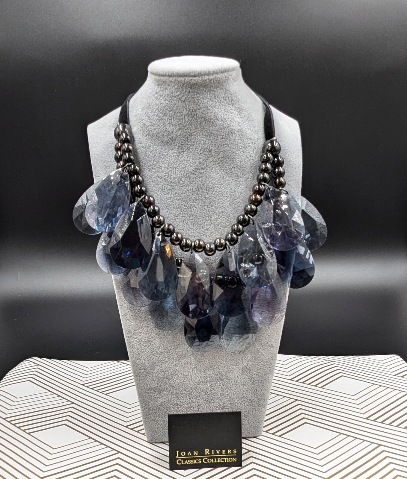 Vtg Joan Rivers Necklace 2 Strand Bib Faceted Acrylic Beads Original ...