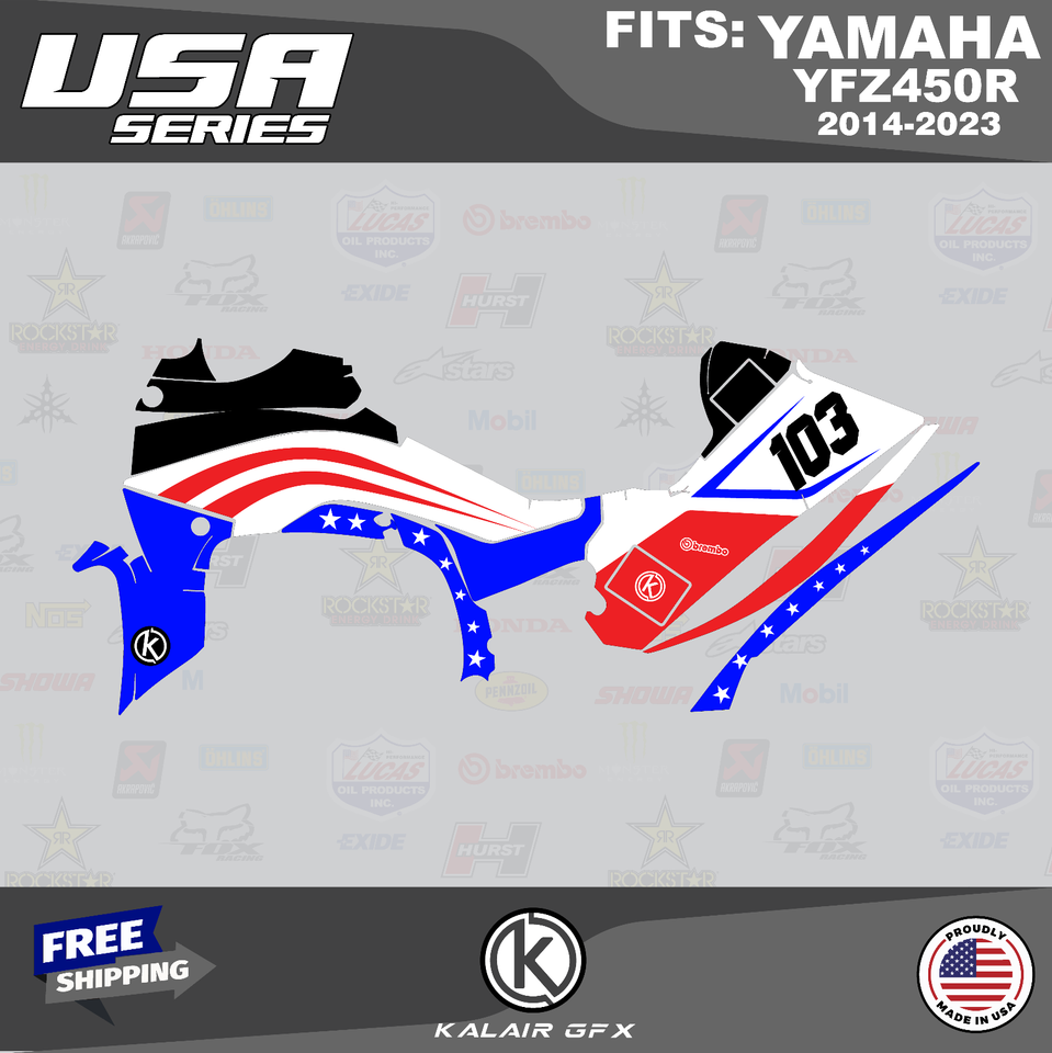Graphics Kit for YAMAHA YFZ450 YFZ450R (2014-2023) YFZ 450 USA Series ...