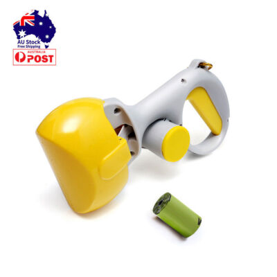 Yellow Dog Pooper Scooper Poo Picker Easy Pickup Pet Cat Scoop Grabber ...