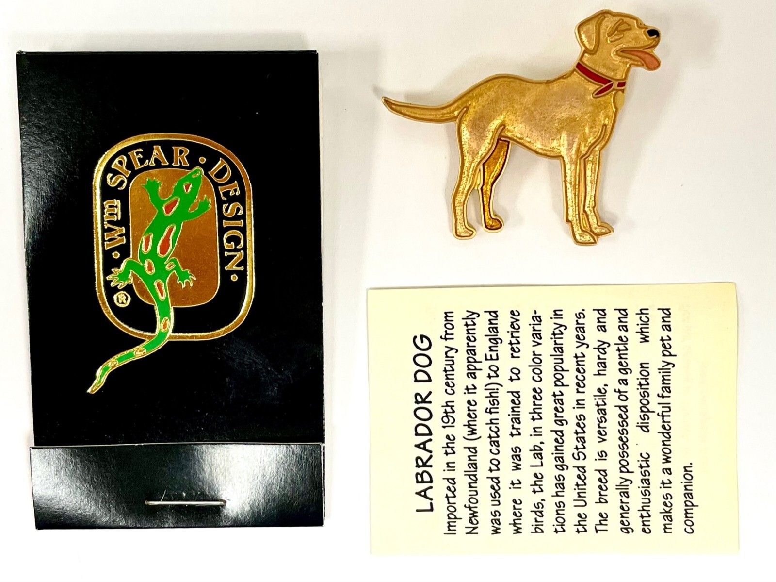 VINTAGE 1994 WM SPEAR DESIGN 'LABRADOR DOG' GOLDEN LAB ENAMELED MOJO ...