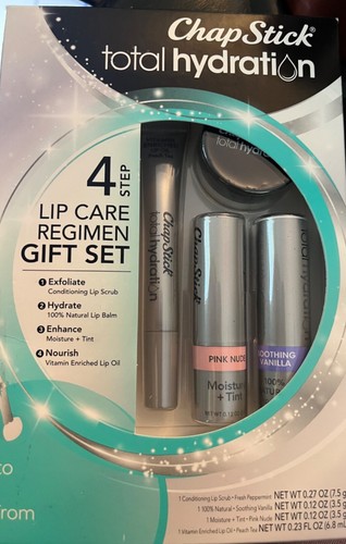 ChapStick 4-Step Total Hydration Lip Kit Gift Set Lip Moisturizer Scrub ...