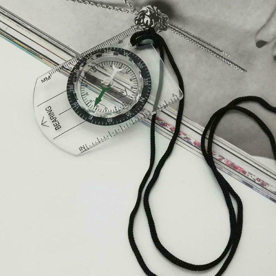 Military Compass Scale Ruler Baseplate Mini Compass for Camping Hiking ...