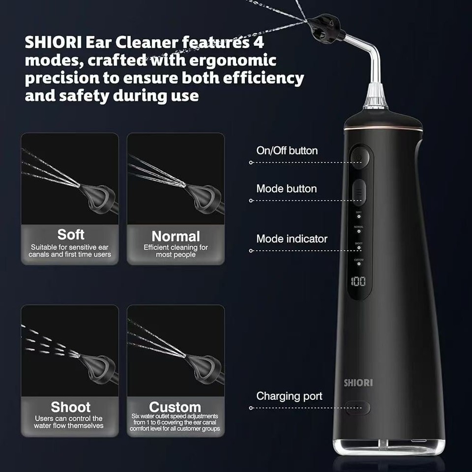 Electric Ear Wax Removal Tool Water Powered Wush Ear Cleaner Ear ...
