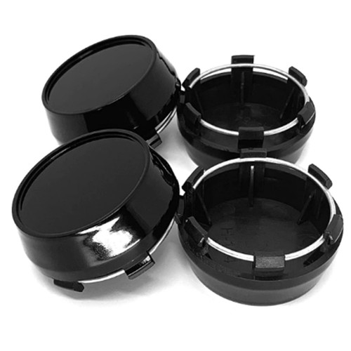 Universal 60mm Chrome Wheel Center Cap Rim | 4x Hub Cap | Black ...