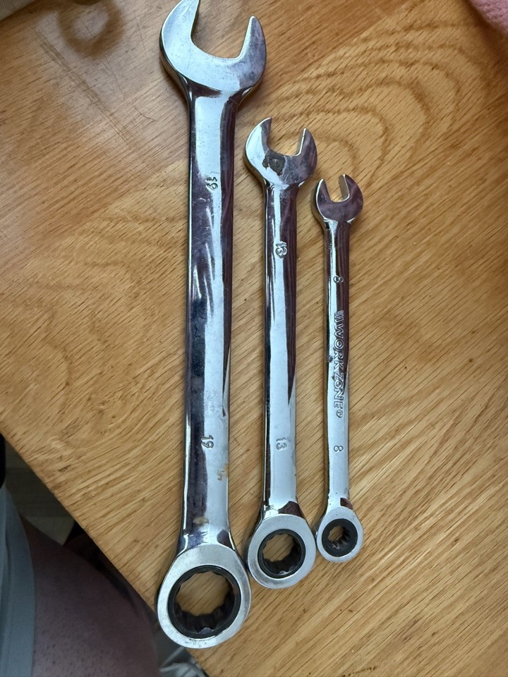 Workzone 3 Peice Ratchet Spanner Set 8mm 13mm 19mm | eBay UK