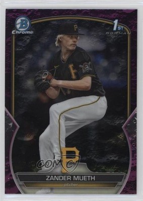 2023 Bowman Draft Chrome Fuchsia Lunar Refractor /199 Zander Mueth #BDC ...