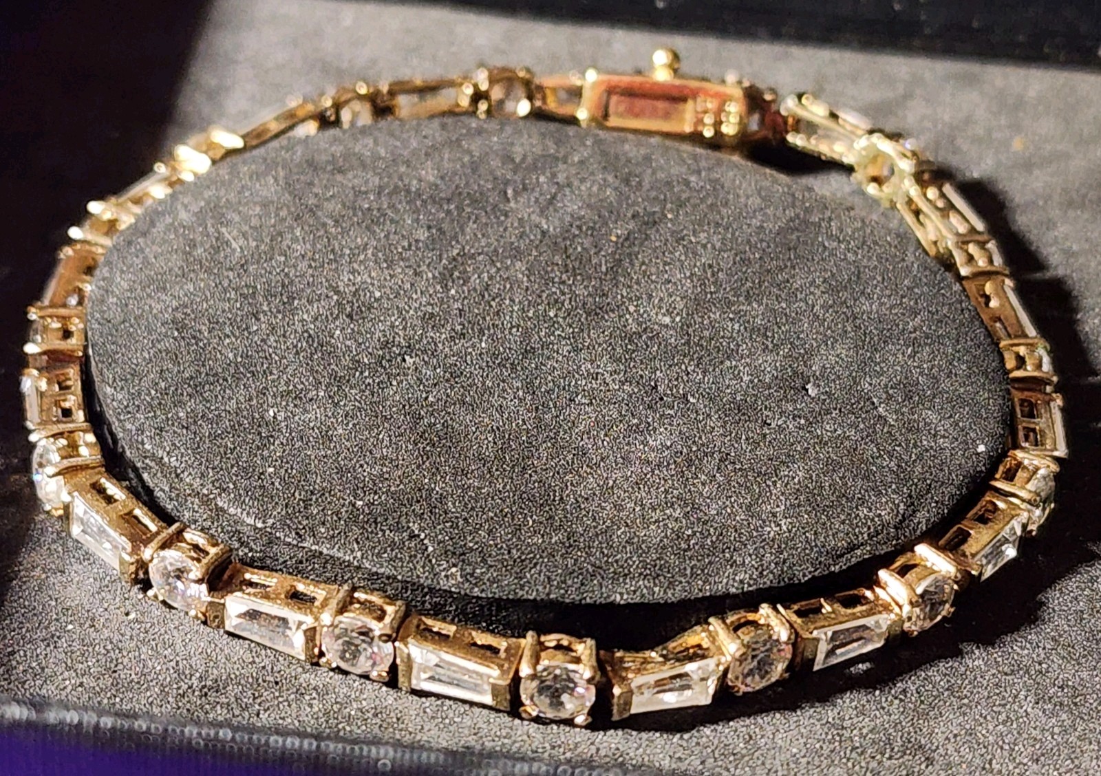 Vintage Classic JJT 925 Sterling Silver Gold Tone Gem… - Gem