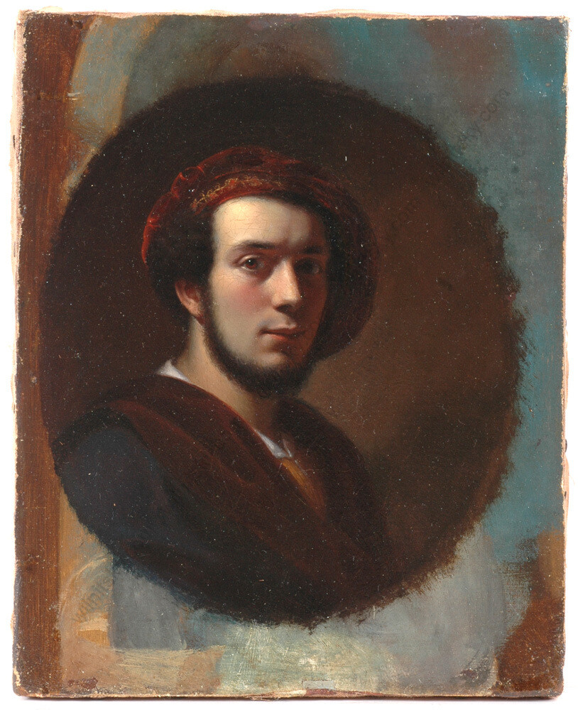 Michail Ivanovich Scotti-Attrib. "Young Italian", oil on canvas, ca ...