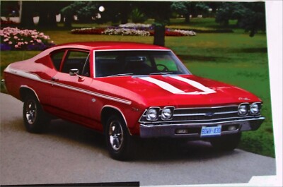 1969 Chevy Yenko Sc 427 Chevelle ht calendar car print (red &white) | eBay