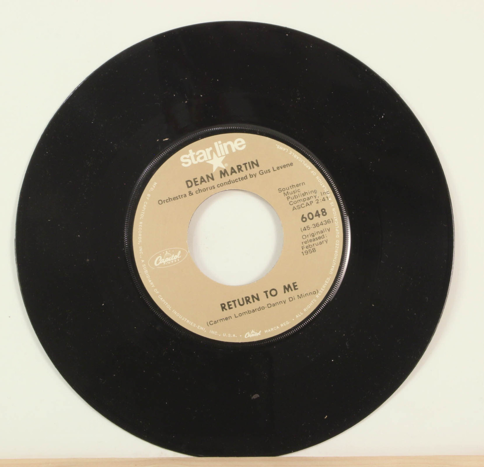 Dean Martin - Volare/Return to Me Record 45 Single B4 | eBay