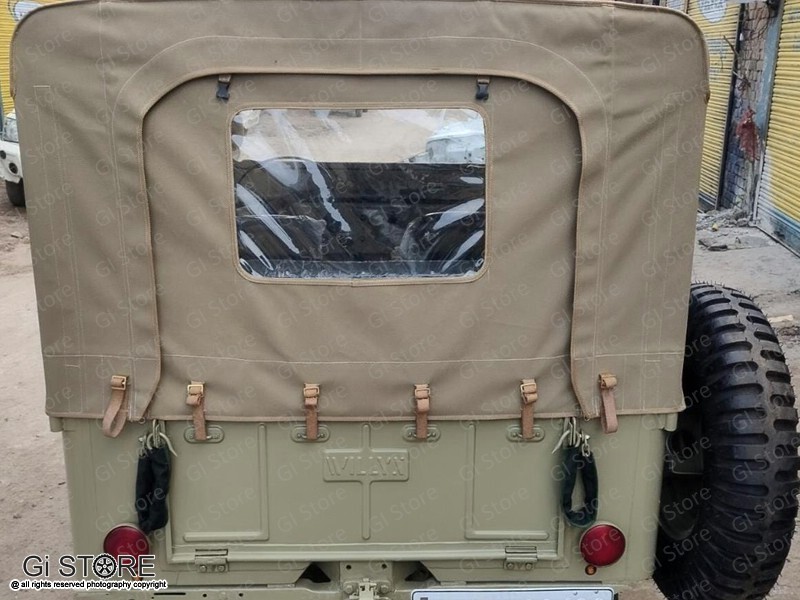Soft Top with Civil Bow Frame & Door Frame For JEEP WILLYS CJ2A,CJ3A,3B ...