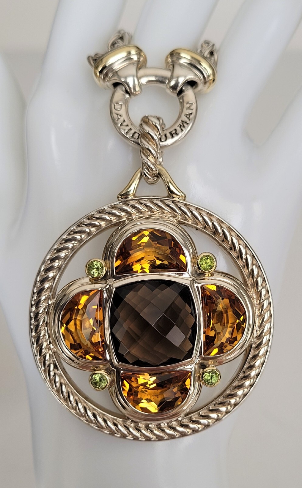David Yurman Renaissance Smoky Quartz Citrine Pendant… - Gem