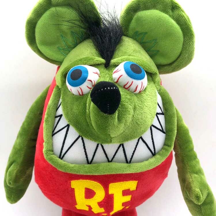 12" Green Red RAT FINK Stuffed Plush Toy Big "Daddy" Ed Roth Soft Gift ...