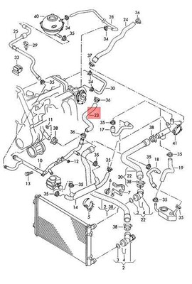 Coolant Hose with quick release coupling VW Beetle Convertible 1C1 ...