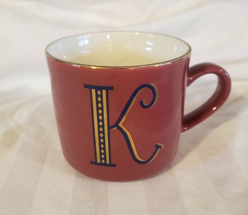 Opalhouse By Target "K" Monogram Mug - 16oz - Mauve With Gold Rim | eBay