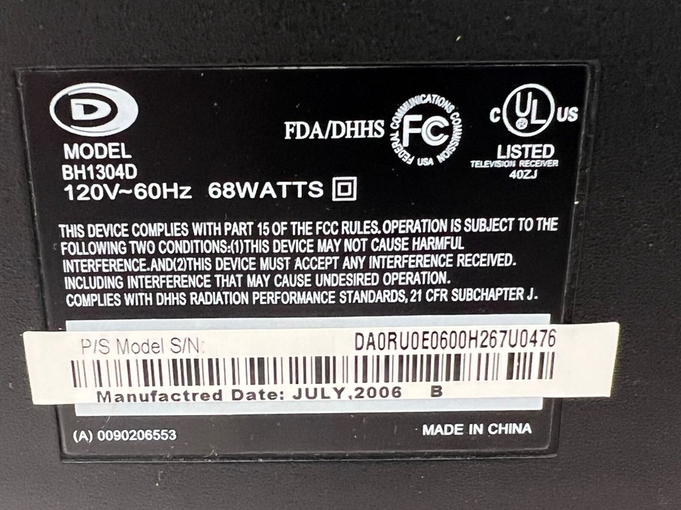 Vintage Durabrand 13" SDTV CRT Retro Gaming Tube TV - w-Remote ...