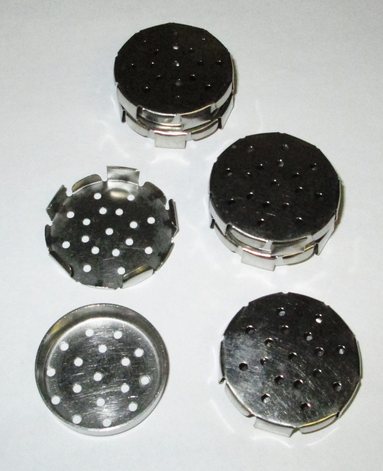 6 Stainless Steel Tissue Capsules W/ Snap-On Covers 37 mm (I.D.) x 6 mm ...