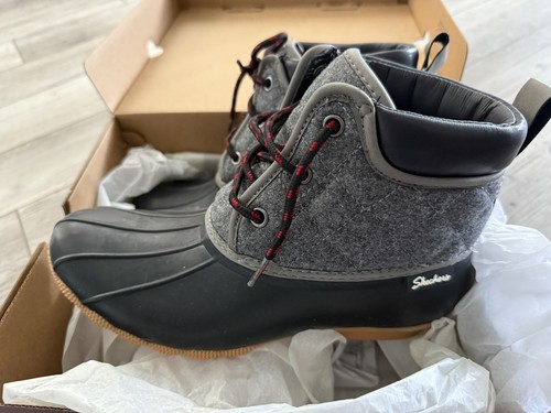 Sketchers Women’s Pond Lil Puddles Mid Quilted Duck Boots, 8, Gray ...