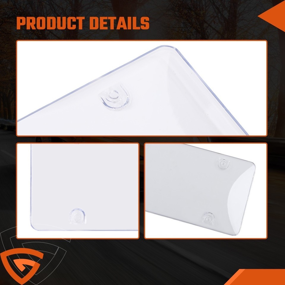 2 Clear License Plate Tag Frame Covers Bubble Shields Protector for Car ...