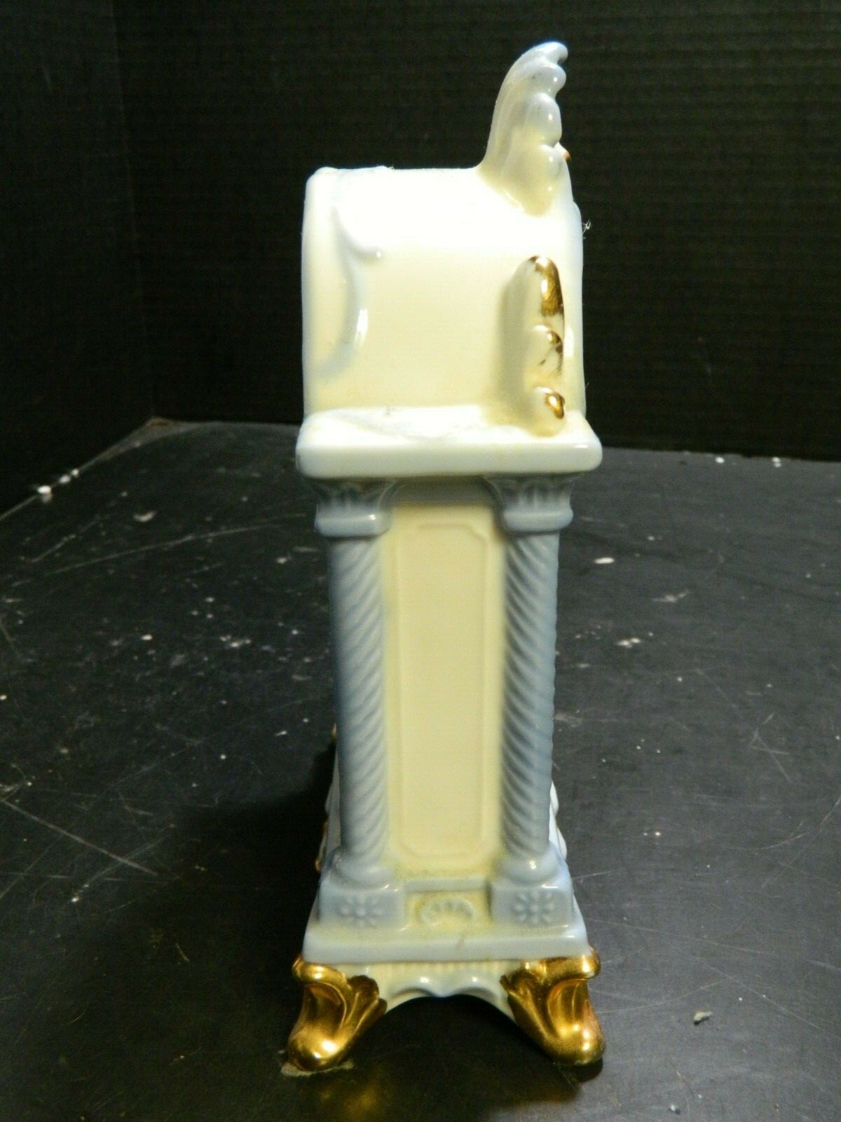 Vintage Landex Royal Craft Blue & White Porcelain Alarm Clock Gold Trim ...