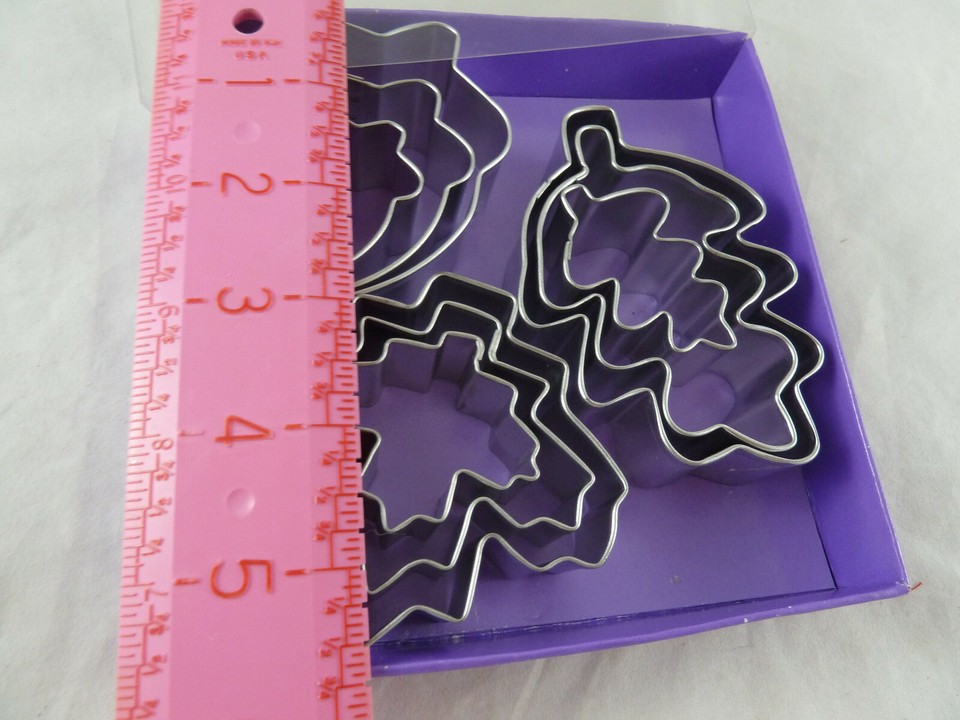 Leaves & Acorns Metal Cookie Cutters Set of 9 Fall Autumn New in box | eBay