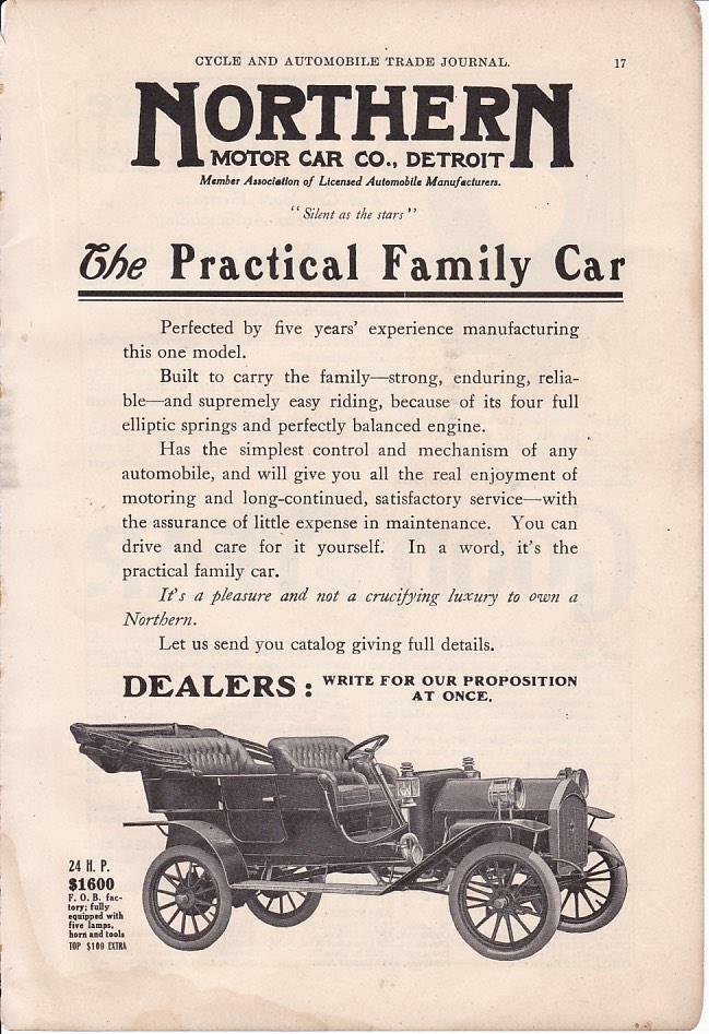 1908 Northern Touring Car Print-Ad / Detroit / Great Art | eBay
