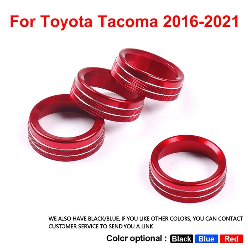 4pcs RED AC Console 4WD Switch Knob Ring Cover Trim For 2016-2021 ...
