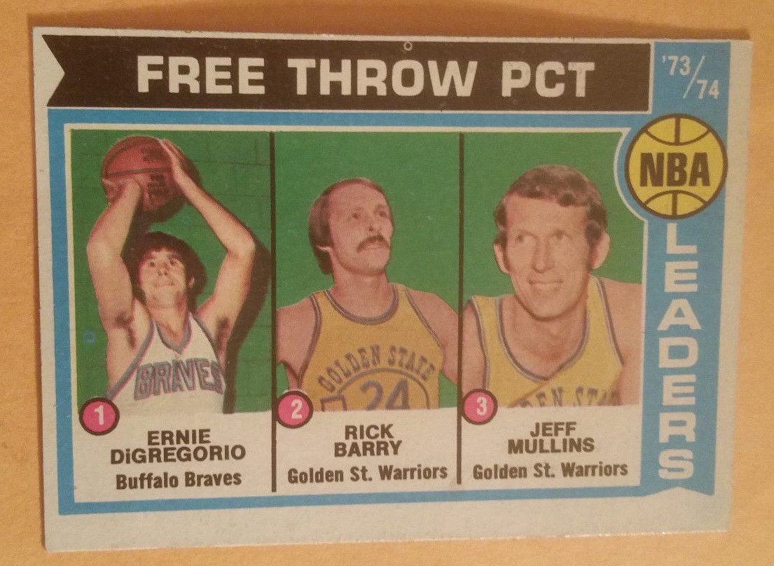 1974-75 Topps NBA Free Throw Pct Leaders #147 Rick Barry DiGregorio ...