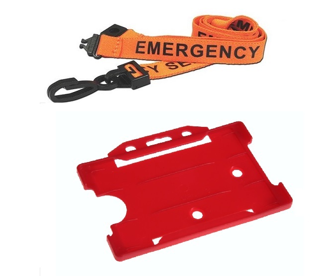EMERGENCY SERVICES Lanyard & Landscape ID Card Holder - Police Fire ...