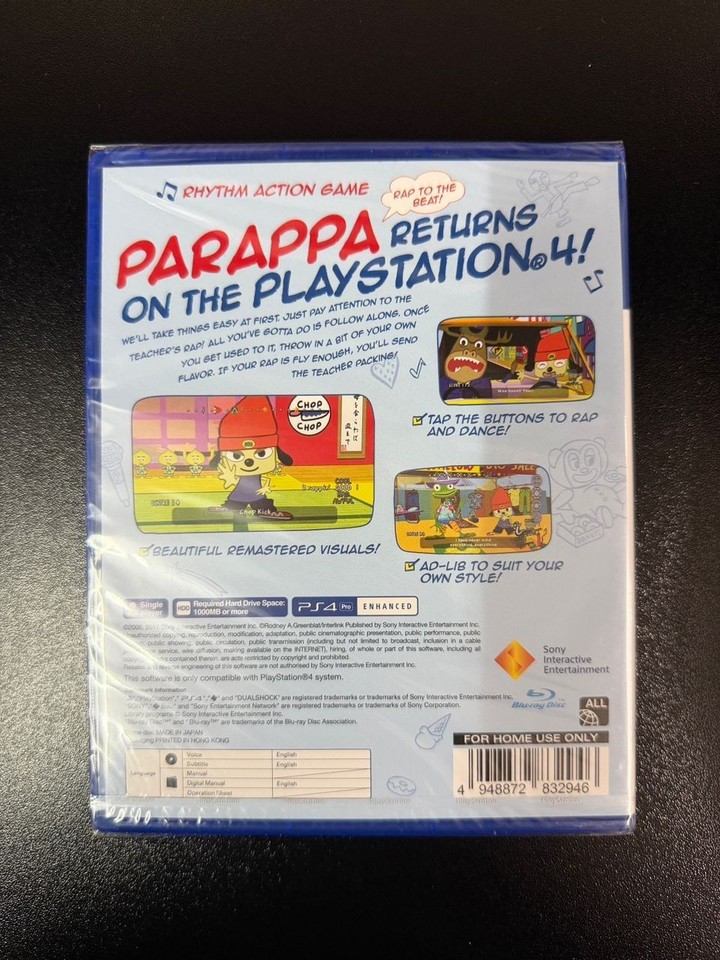 Parappa the Rapper Remastered (PS4, 2017) R3 English (Asia Exclusive ...