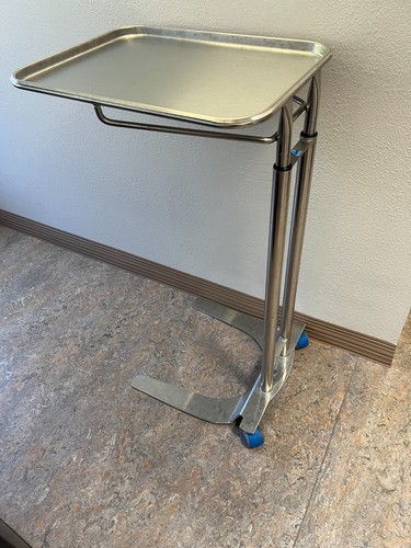 Pedigo Stainless Steel Adjustable Foot-Operated Mayo Stand with Tray | eBay