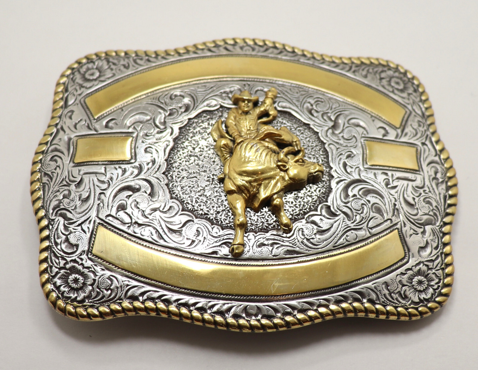 NEW Crumrine Western Rectangle BULL RIDER Belt Buckle 3807241 BOXED | eBay