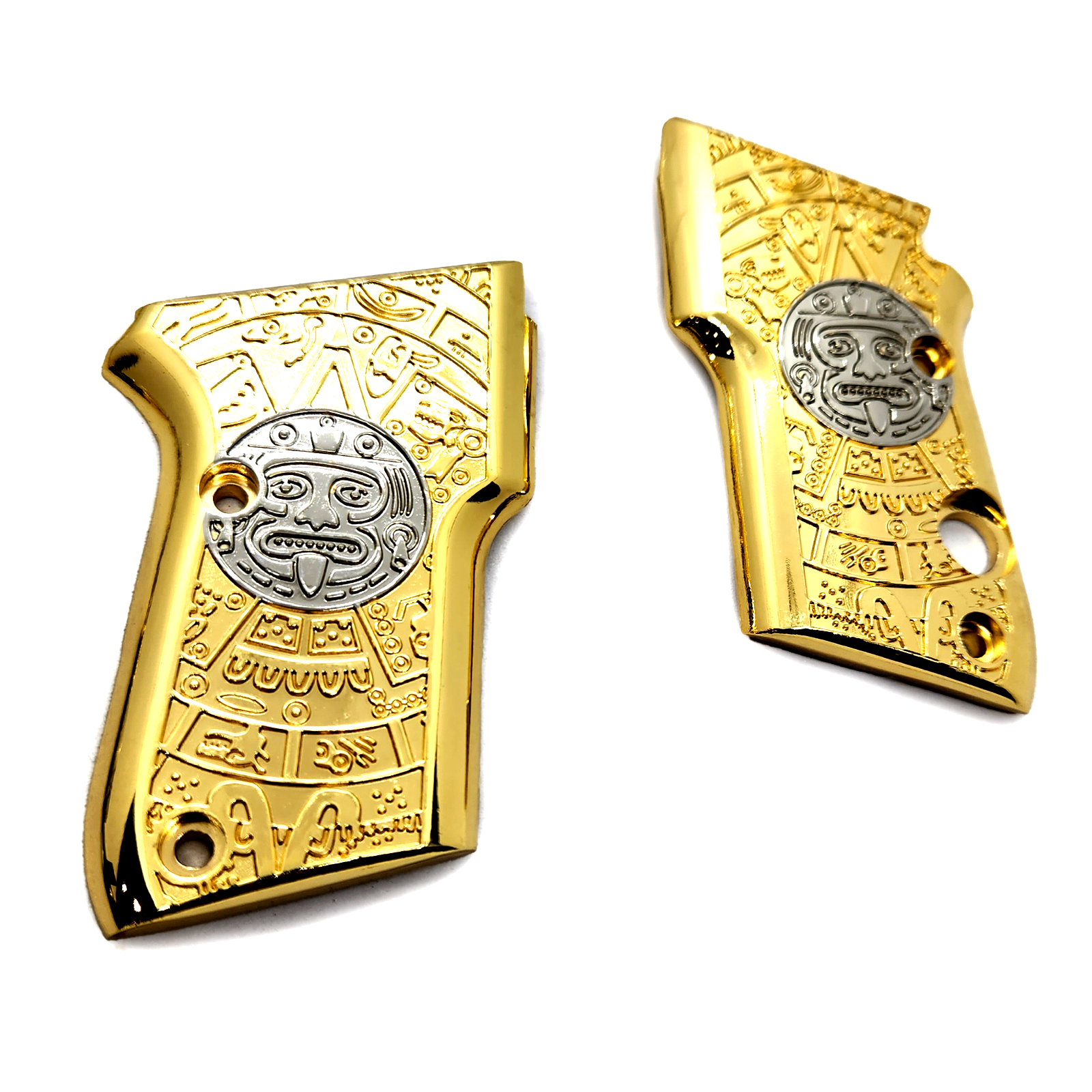 BERETTA 21A Bobcat 3032 Tomcat Aztec Metal Grips - Beretta Gold Nickel ...