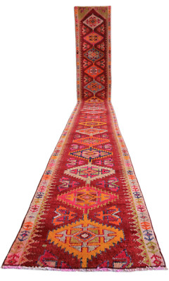 2x18 ft Runner Hand Knotted EXTRA LONG Runner Rug Low Pile Actual: 2 ...