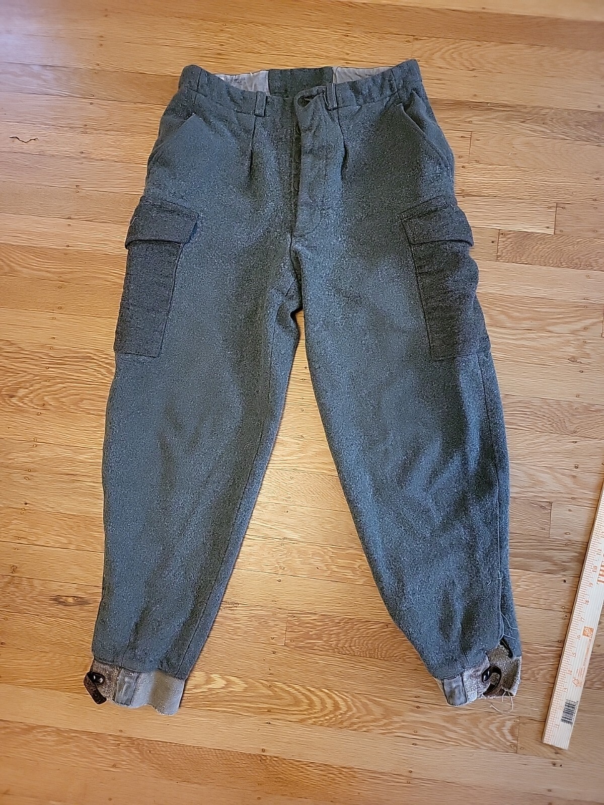 vtg ww2 Swedish army buckle hem wool cargo pants 32x2… - Gem