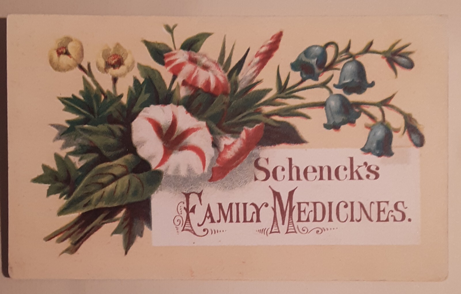 Antique Victorian Trading Card Schenck's Family Medicines, Flowers ...