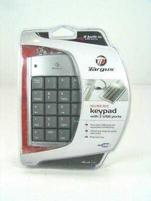 TARGUS Numeric Keypad with 2 USB Ports PAUK10U FULL SIZED KEYS New ...